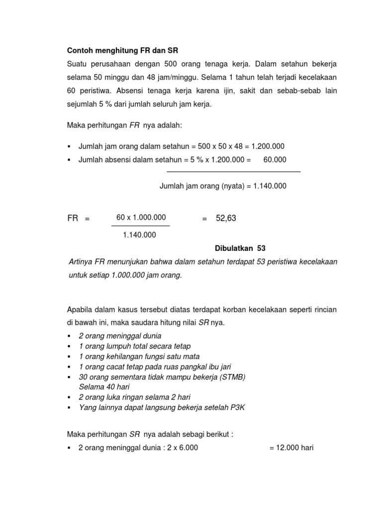 Contoh Menghitung FR Dan SR | PDF