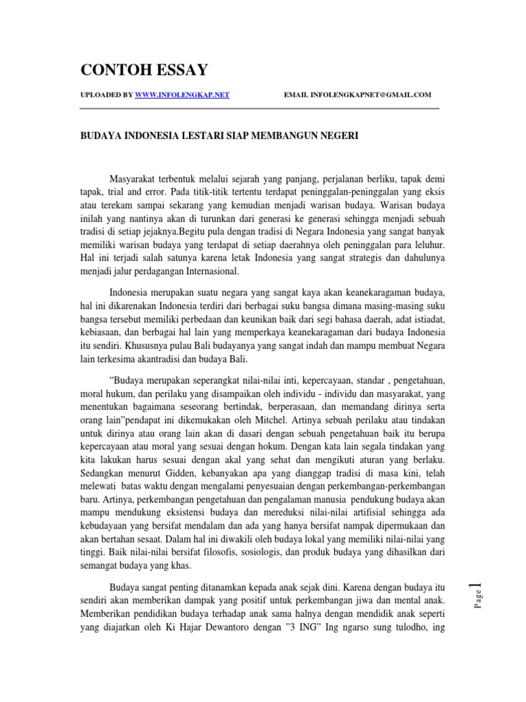 Esai Budaya Indonesia dan Kearifan Lokal | PDF
