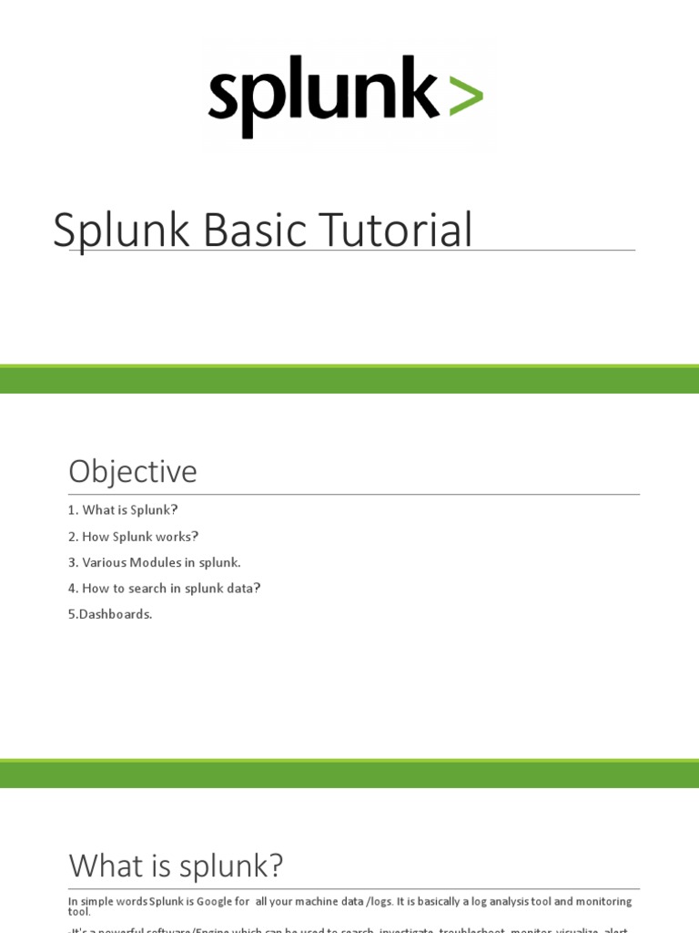 Splunk Basic Tutorial (Admin + Developer) | PDF | Port (Computer ...