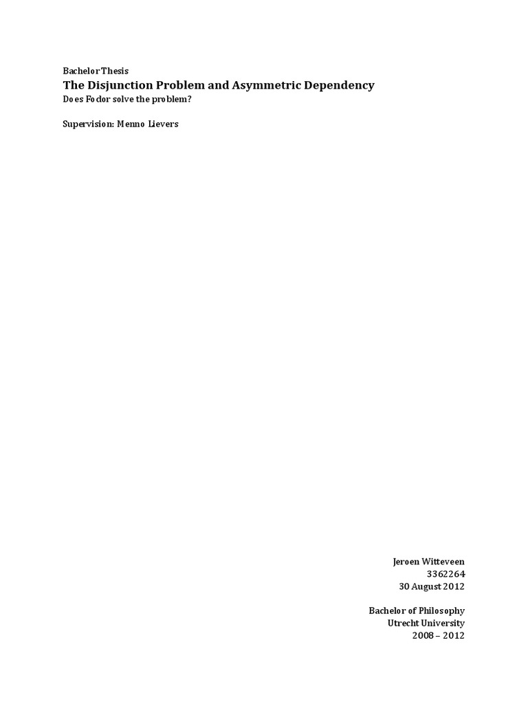 Fodor and the Disjunction Problem | PDF | Proposition | Causality