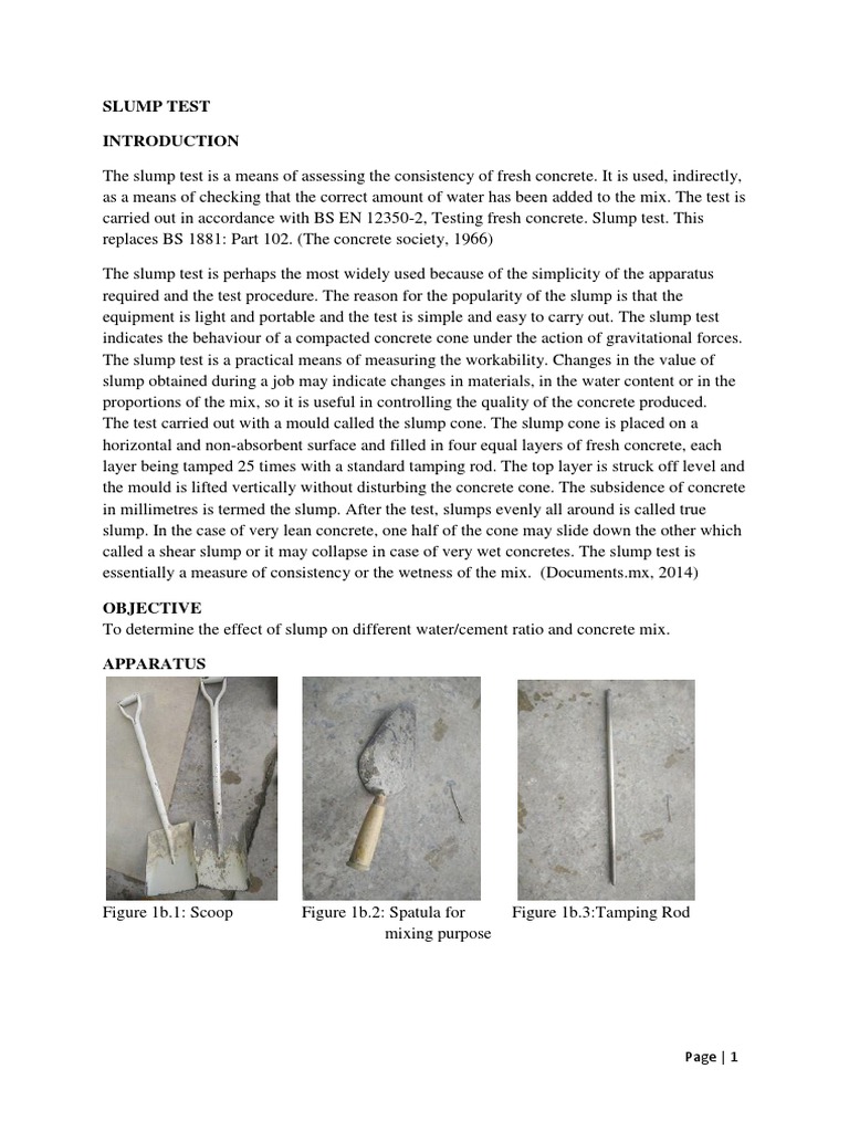 Slump Test | PDF | Concrete | Civil Engineering