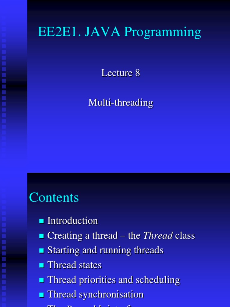 Clase 8 | PDF | Thread (Computing) | Java (Programming Language)