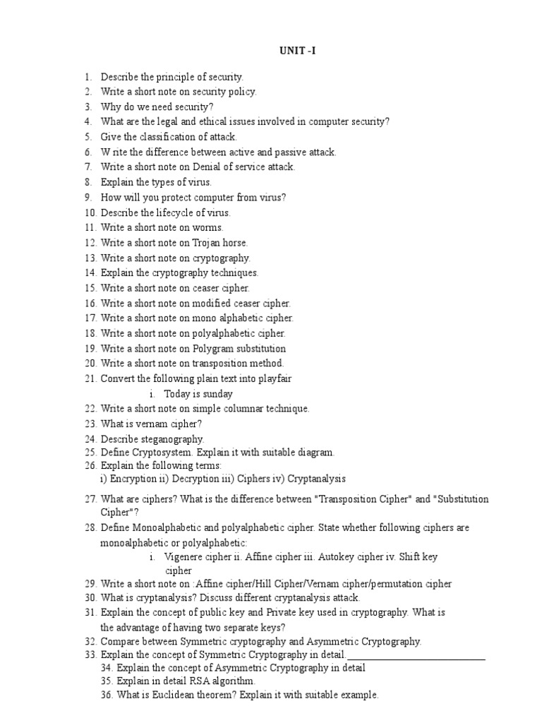 NS Question Bank | PDF | Cryptography | Public Key Cryptography