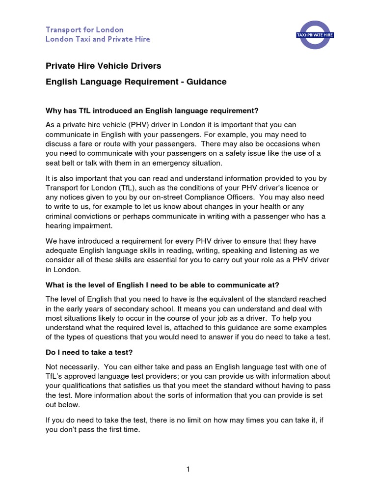 English Language Requirement Guidance PDF | PDF | English As A Second ...