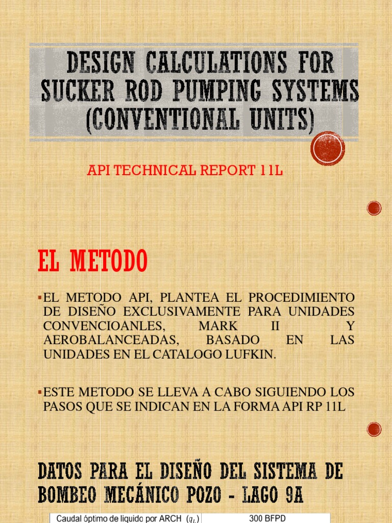 Design Calculations For Sucker Rod Pumping Systems | PDF | Bomba | Pistón