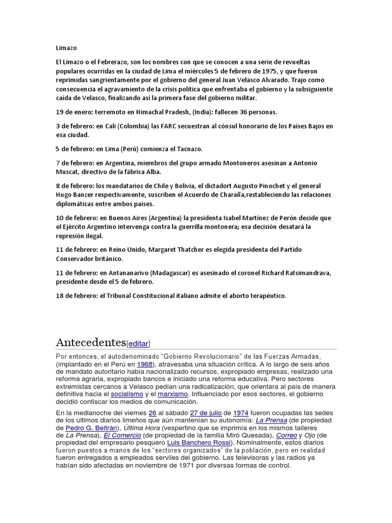 Limazo | PDF | Gobierno | Política (general)