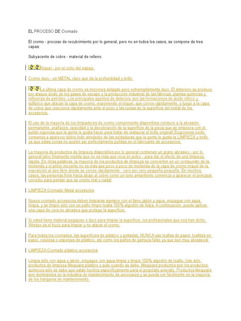 El Proceso de Cromado | PDF | Cobre | Rieles