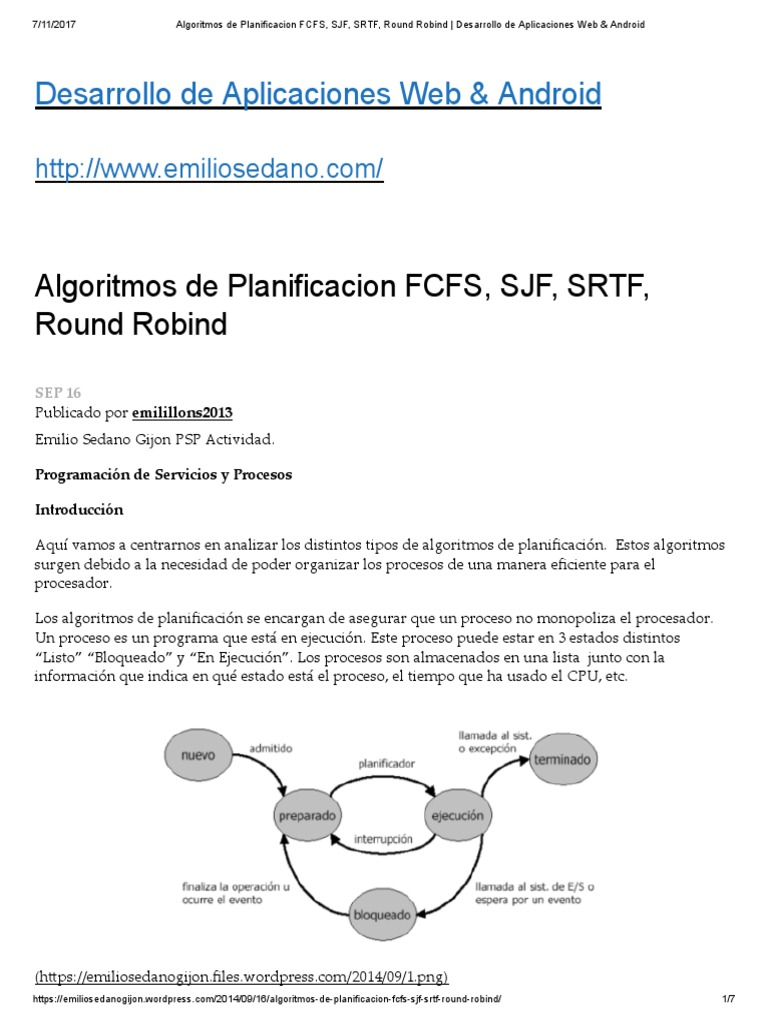 Algoritmos de Planificacion FCFS, SJF, SRTF, Round Robind | PDF | Áreas ...