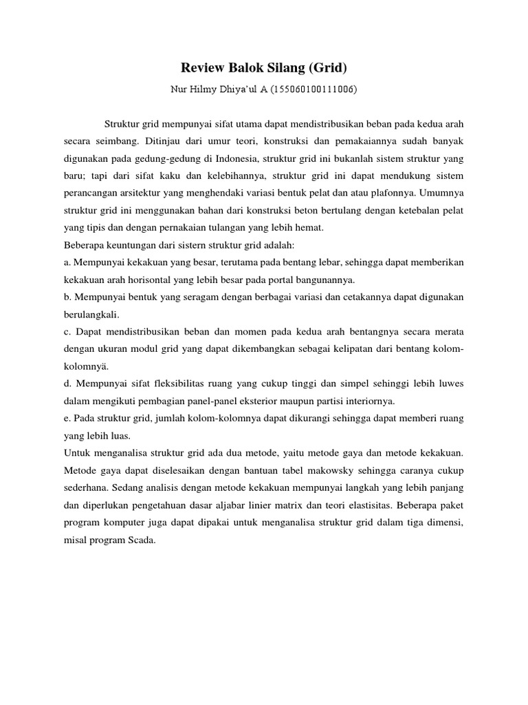 Review Balok Silang | PDF