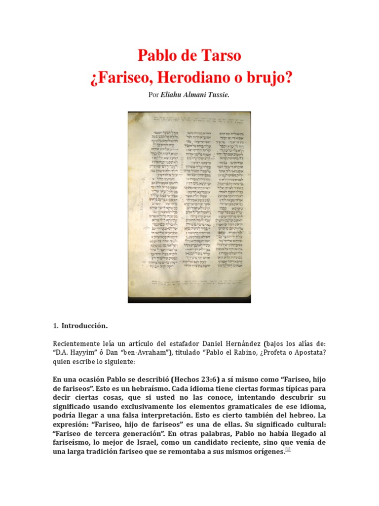 Pablo de Tarso | PDF | Fariseos | Pablo el apóstol