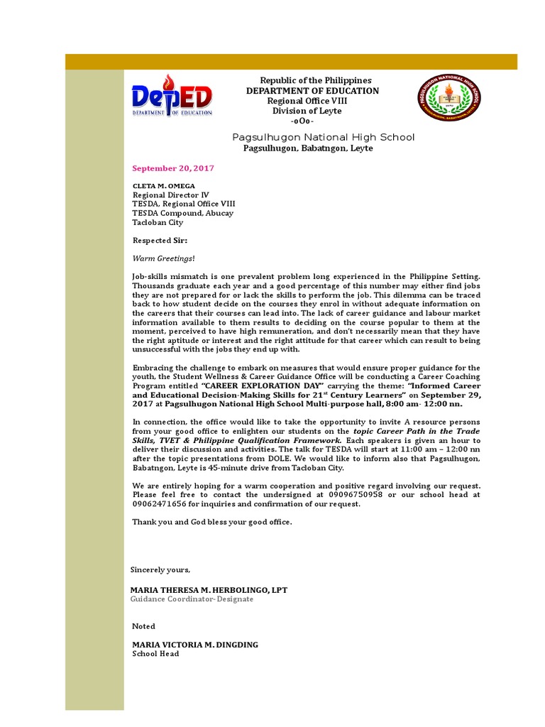 Career Coaching Seminar Letter To Speakers | PDF | Blog | Employment