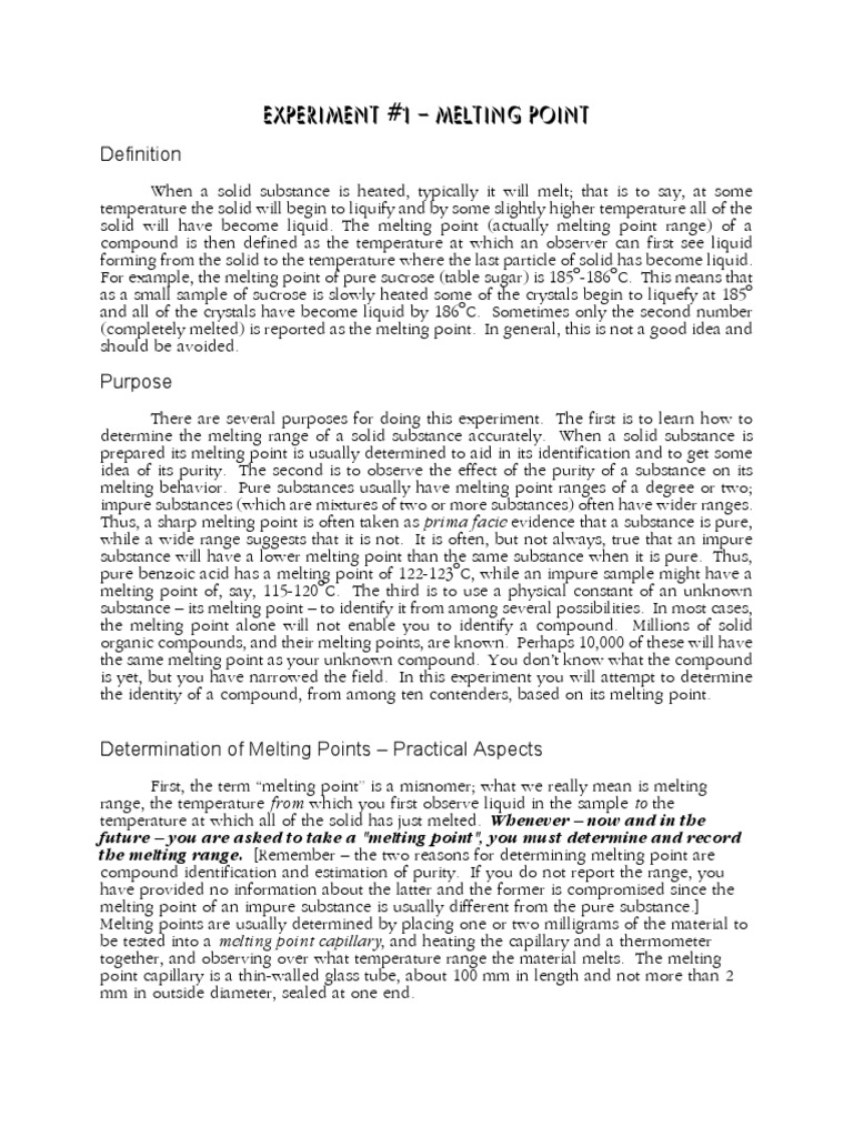 Metling Point | PDF | Melting Point | Chemical Substances