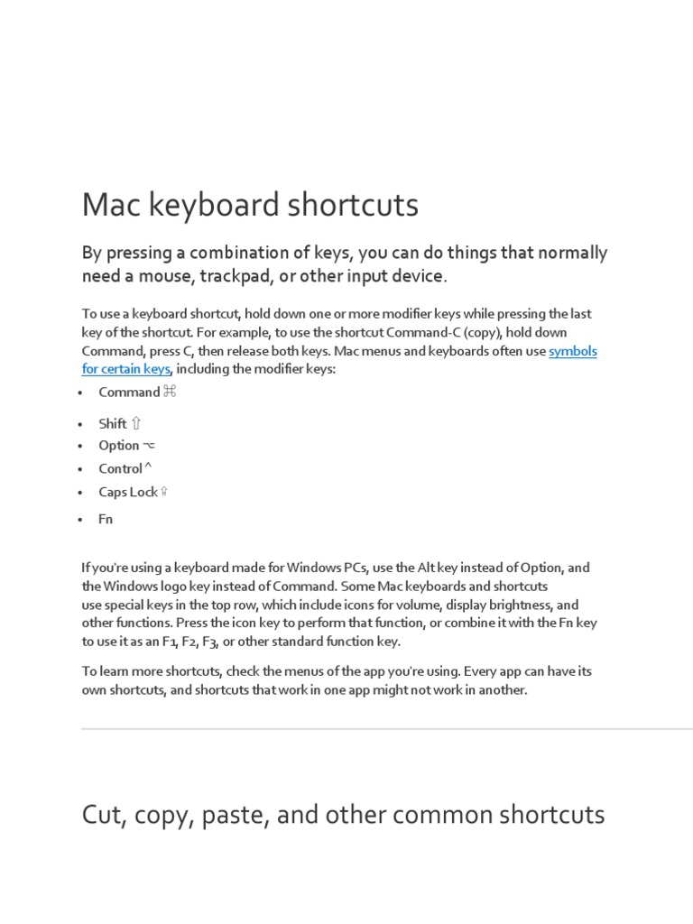 Mac Keyboard Shortcuts | PDF | Finder (Software) | Computer Keyboard