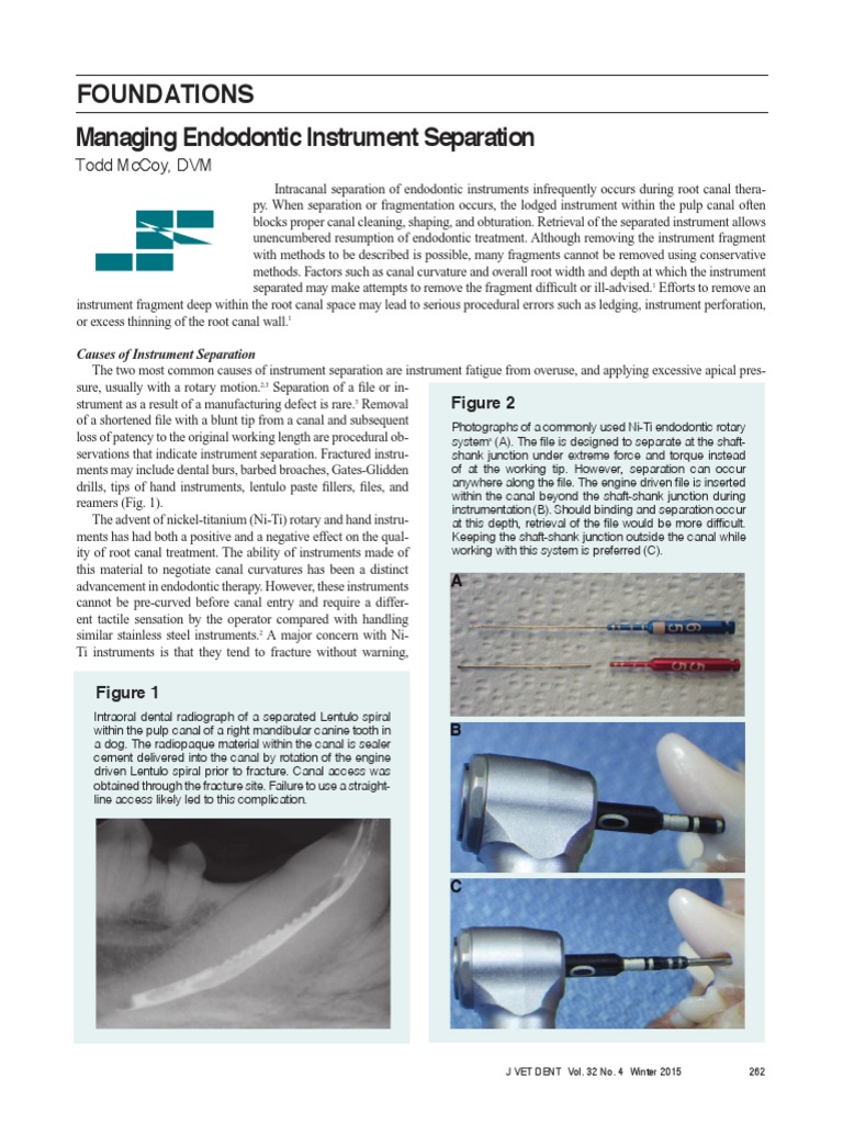 Endodontic Instrument Separation | PDF | Dentistry Branches | Mouth