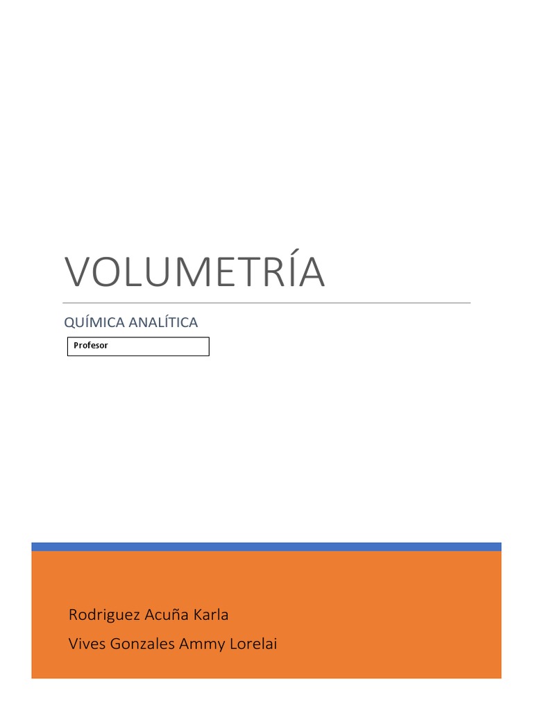 Volumetría | PDF | Valoración | Química