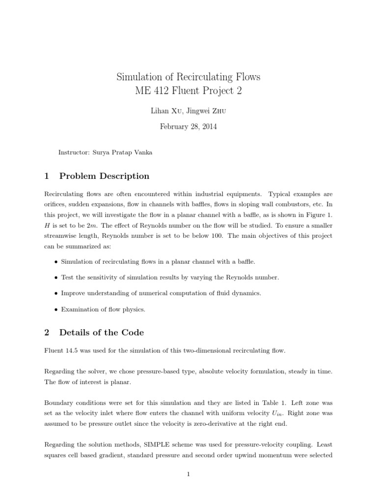 Recirculating Flow | Download Free PDF | Fluid Dynamics | Reynolds Number