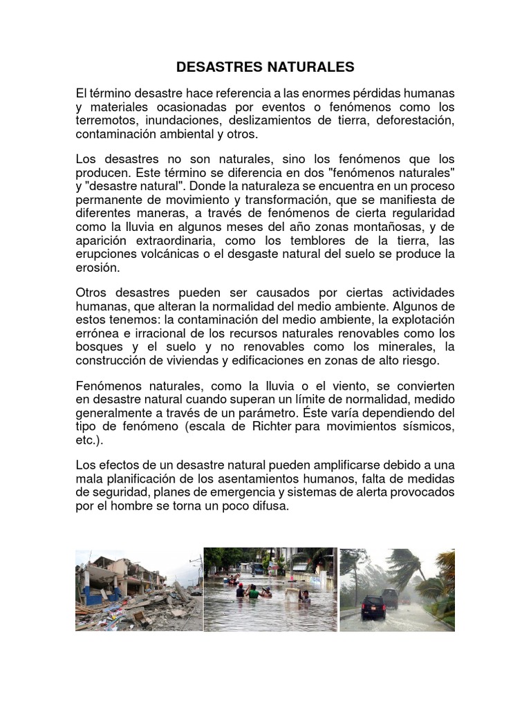 Lectura DESASTRES NATURALES | PDF