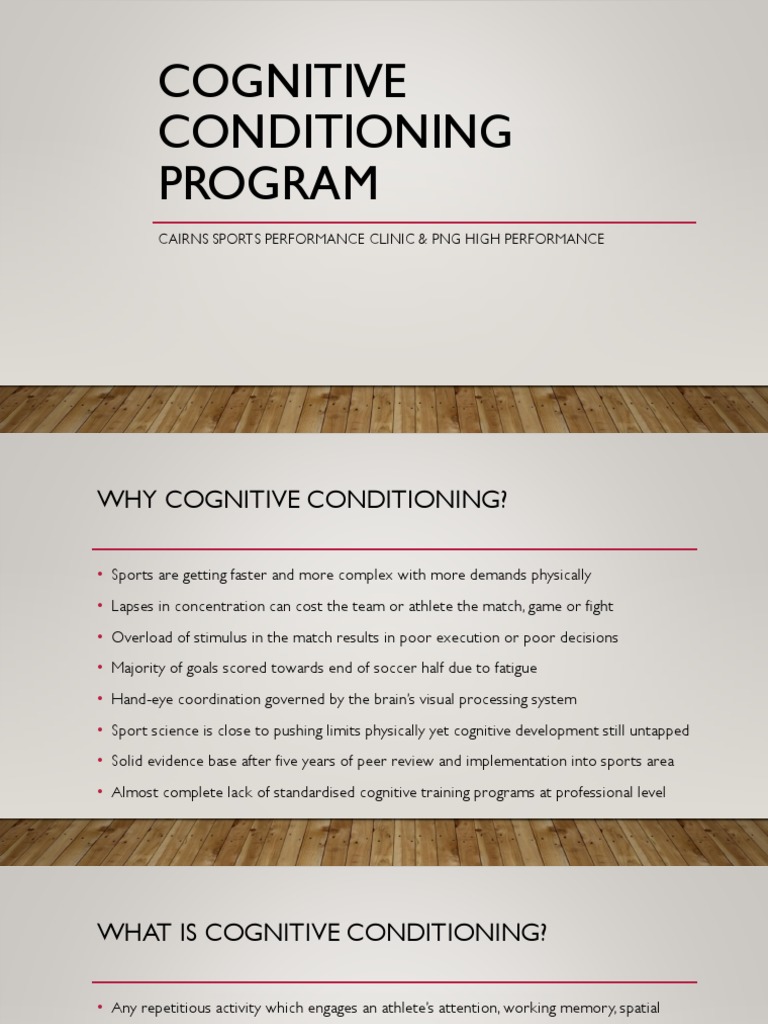 Cognitive Conditioning Program: Cairns Sports Performance Clinic & PNG High Performance | PDF ...