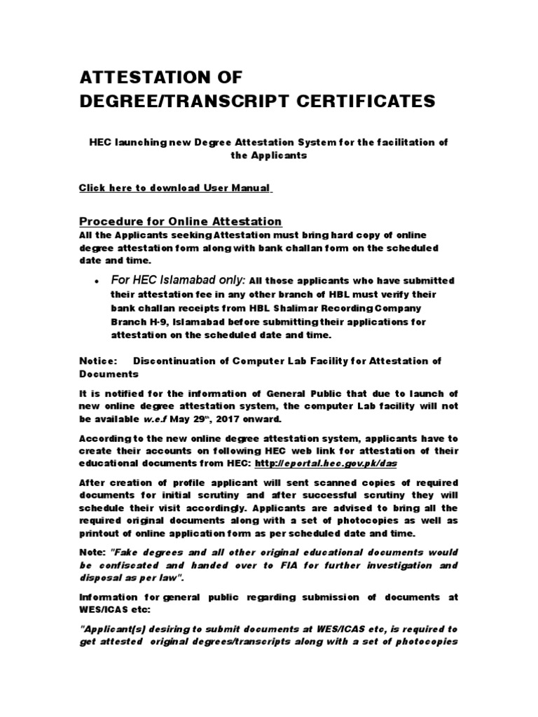 Hec Attestation of Degree | PDF | Academic Certificate | Photocopier