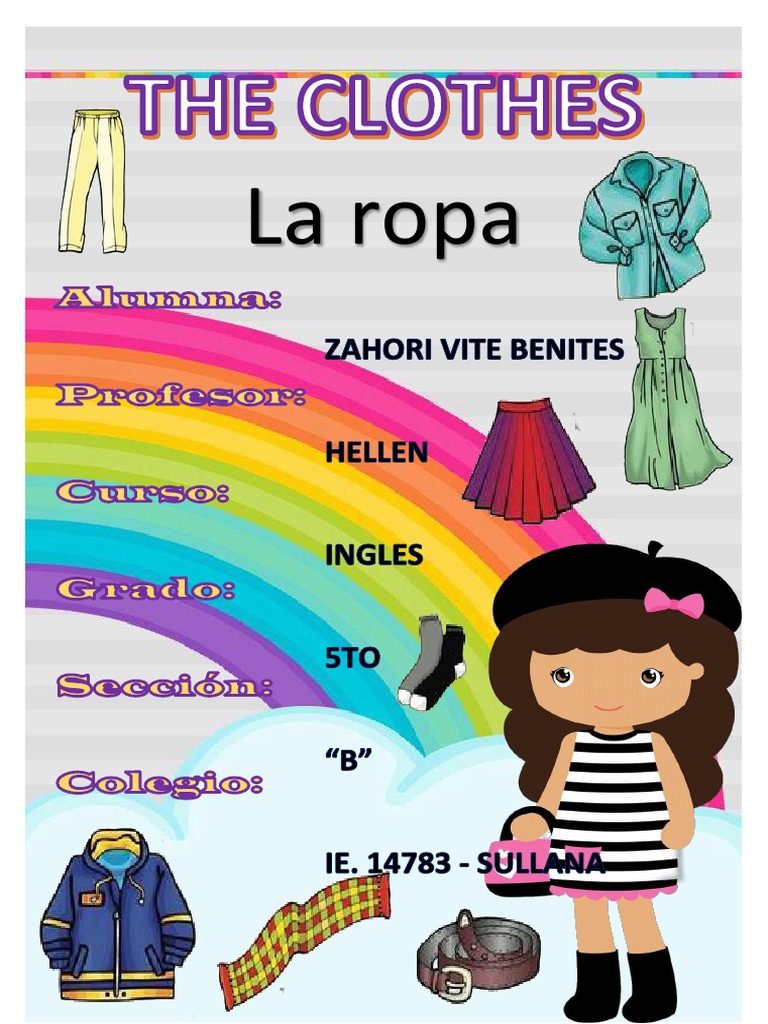 Álbum de Prendas de Vestir en Español e Ingles | PDF