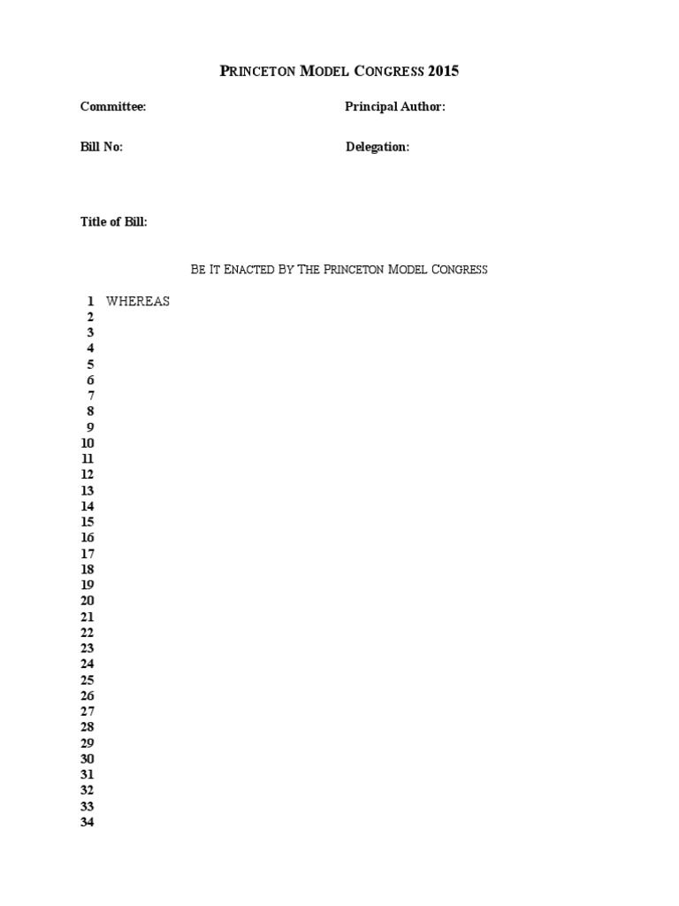 Princeton Model Congress 2015 Bill | PDF