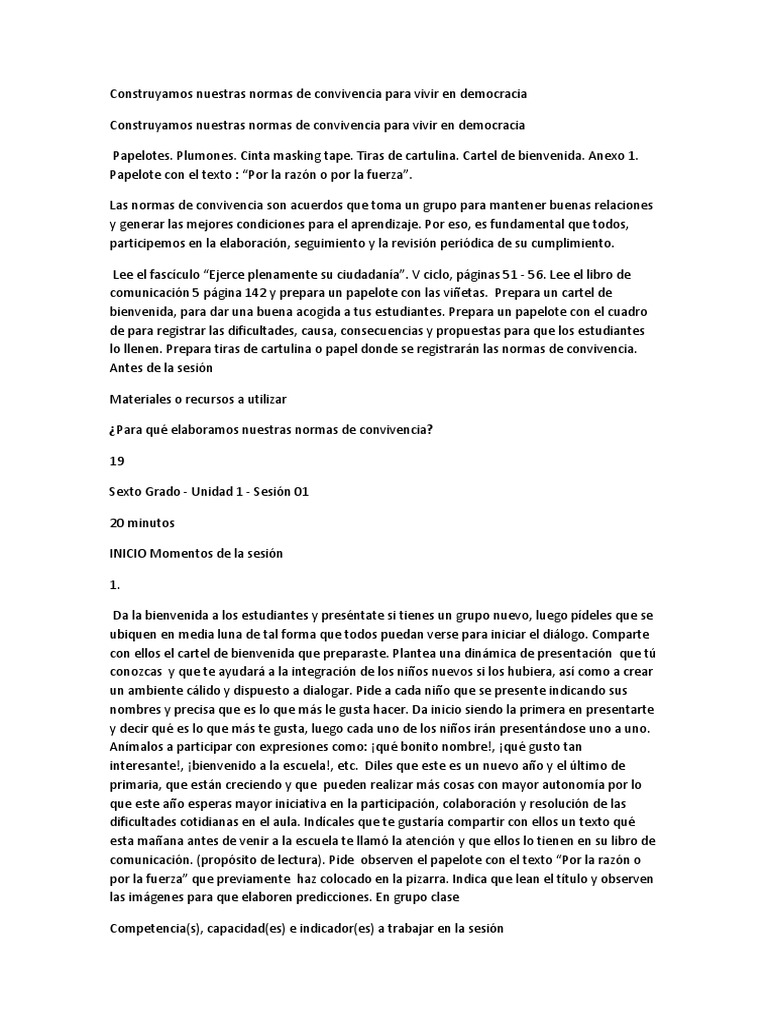 Normas De Convivencia Pdf Democracia Ideologías Políticas