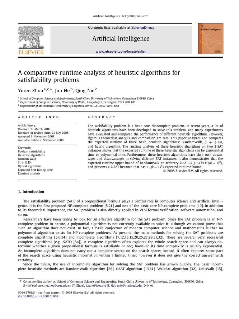 A Comparative Runtime Analysis of Heuristic Algorithms | PDF | Time ...