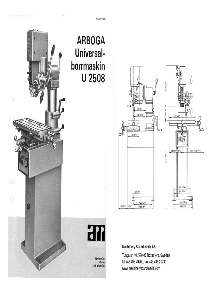 Arboga U2508 Parts Manual