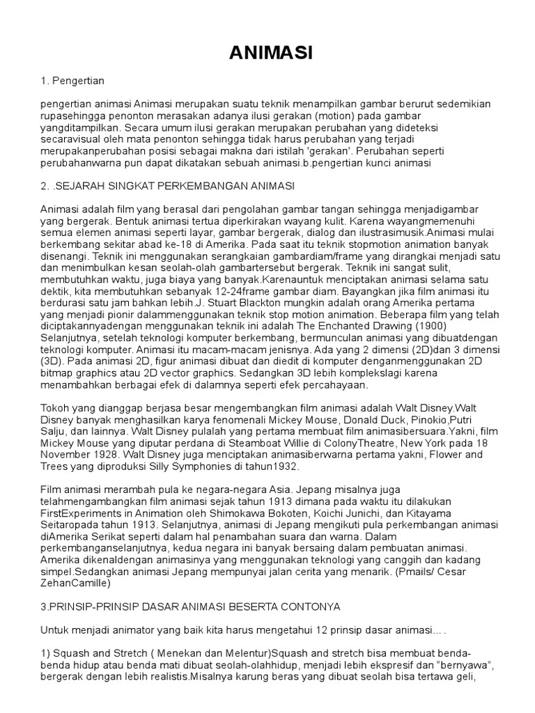 Sejarah dan Jenis-Jenis Animasi | PDF | Game & Aktivitas | Seni