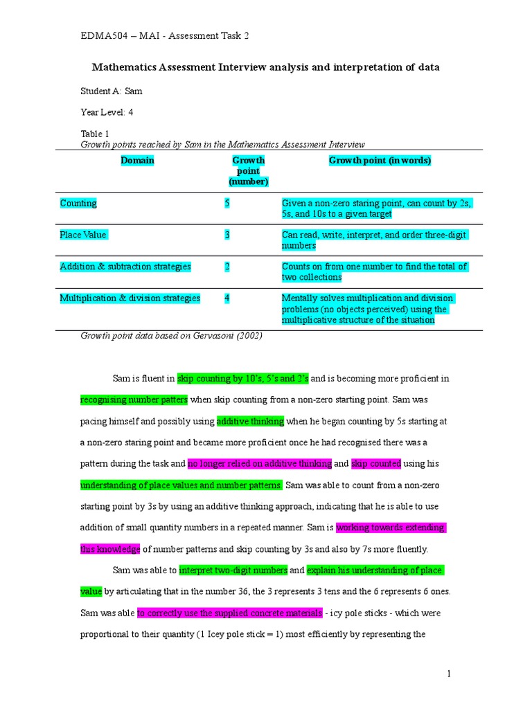 Mai Growth Points Report | Download Free PDF | Numbers | Subtraction