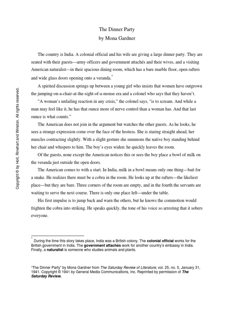 "The Dinner Party" Text | PDF