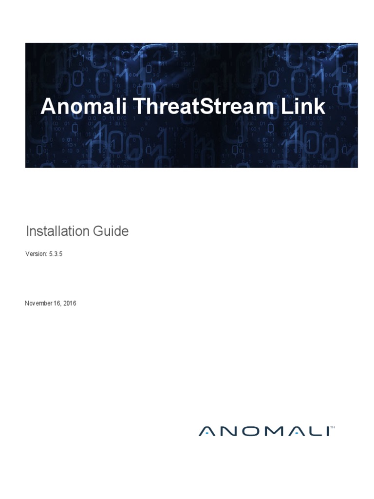Anomali ThreatStream | Proxy Server | Installation (Computer Programs)