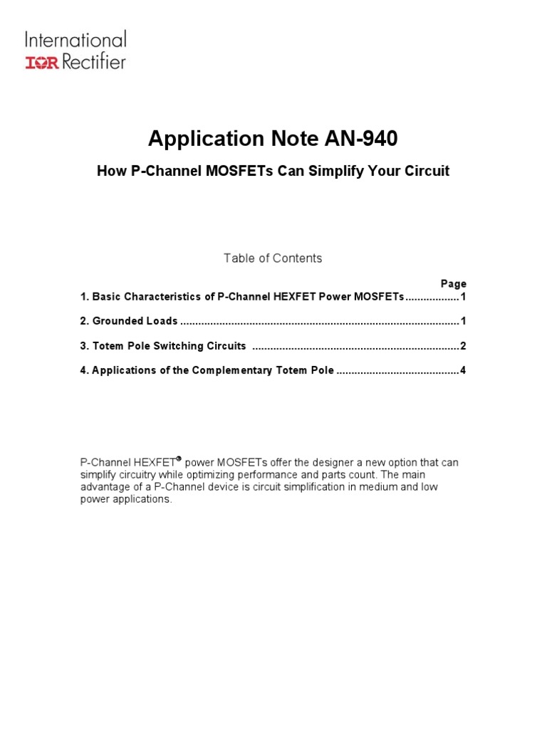Irf An-940 | PDF | Field Effect Transistor | Mosfet