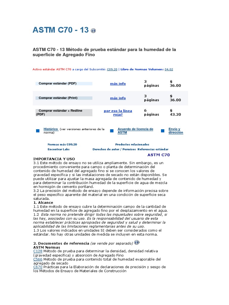 Astm C70 | PDF | Hormigón | Tubería (transporte de fluidos)