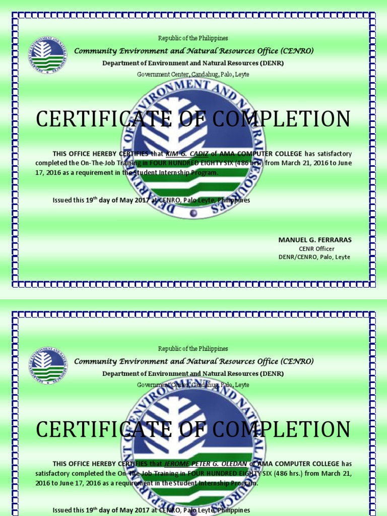 Certificate CENRO | PDF | Business