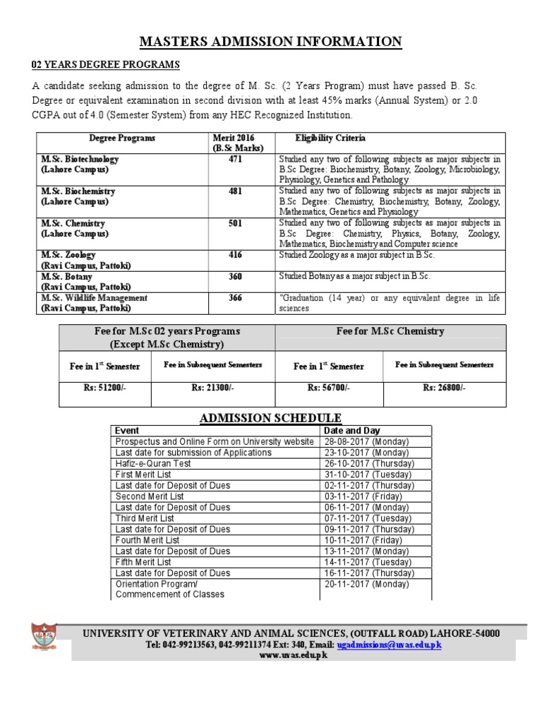 Eligibility Criteria Msc Pdf Master Of Science Bachelor Of Science