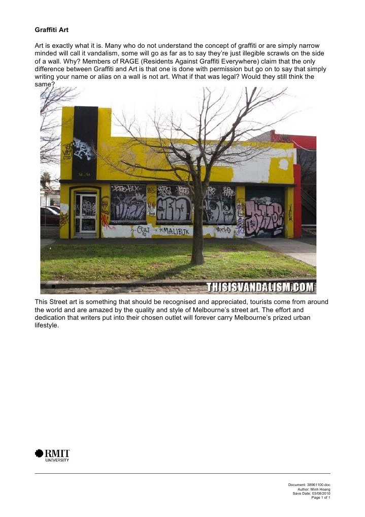 Understanding Graffiti as Art | PDF