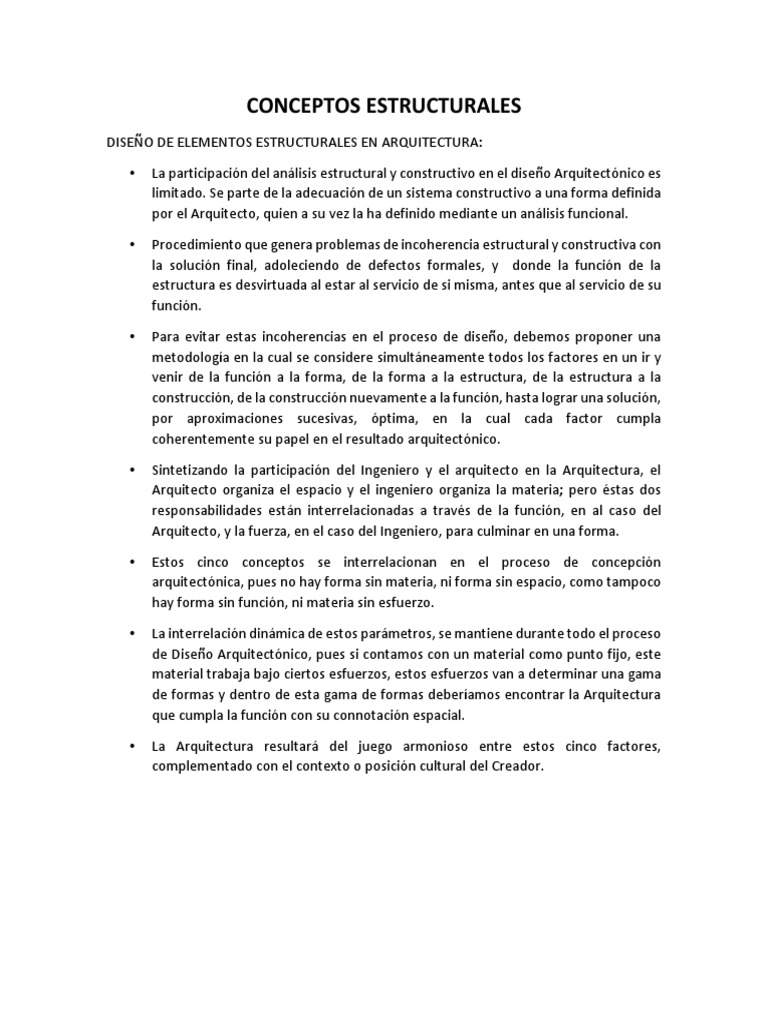 Conceptos Estructurales | PDF | Importar | Diseño