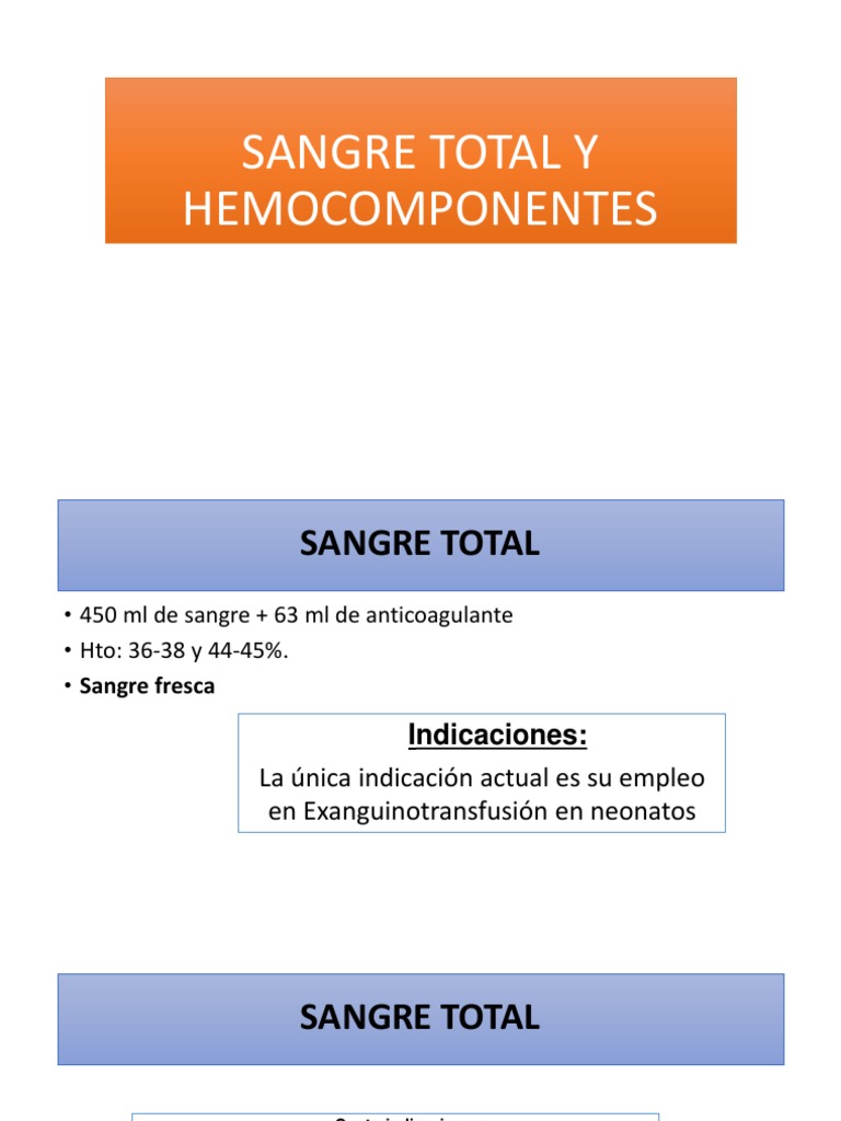 Sangre Total y Hemocomponentes | PDF | Coagulación | Anemia