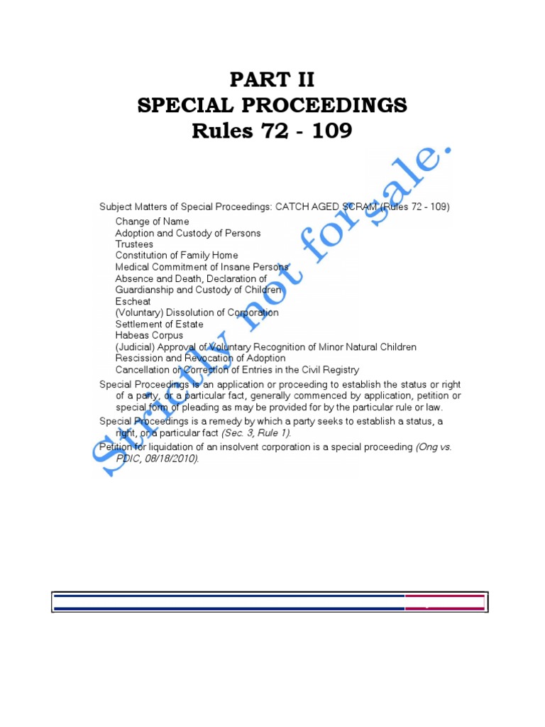 Special Proceedings Reviewer | PDF | Will And Testament | Probate