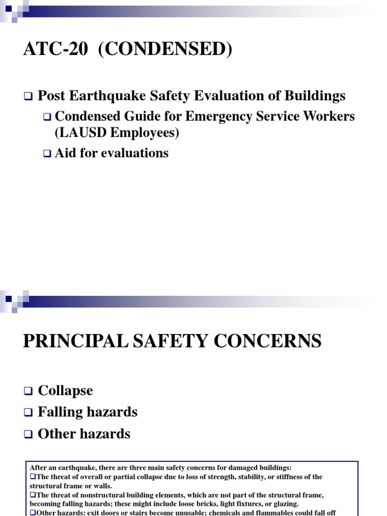 ATC 20 BuildingSafetyEvaluation | PDF | Hazards | Dangerous Goods