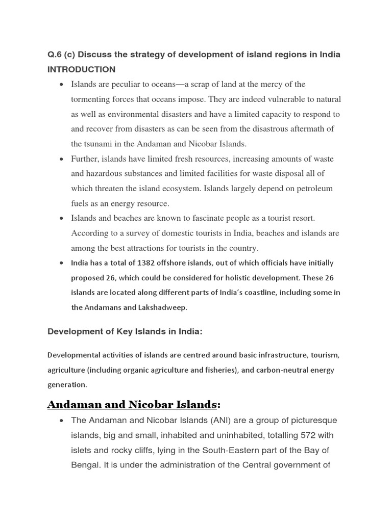 Development of Islands in India | PDF | Fishing Industry | Agriculture