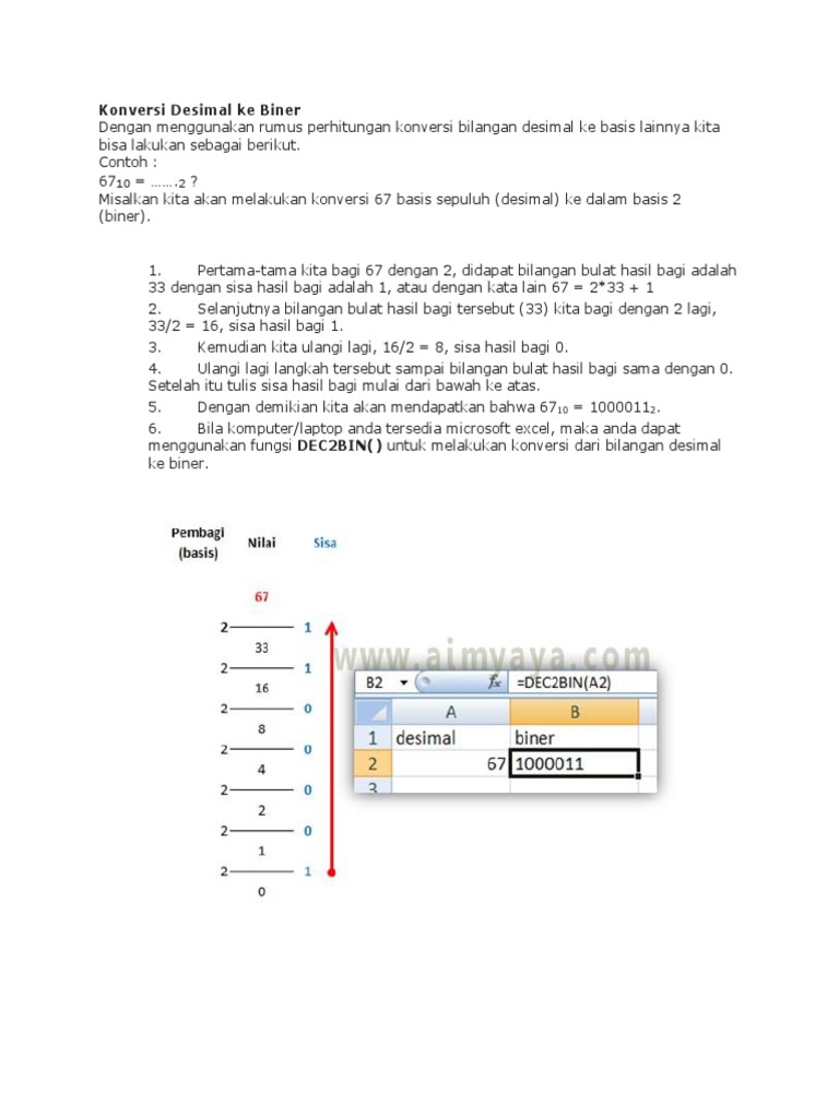 Konversi Desimal Ke Biner | PDF
