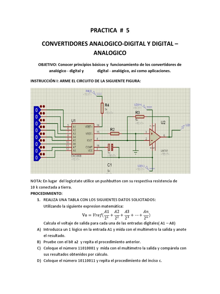 Practica # 5 Adc y Dac | PDF