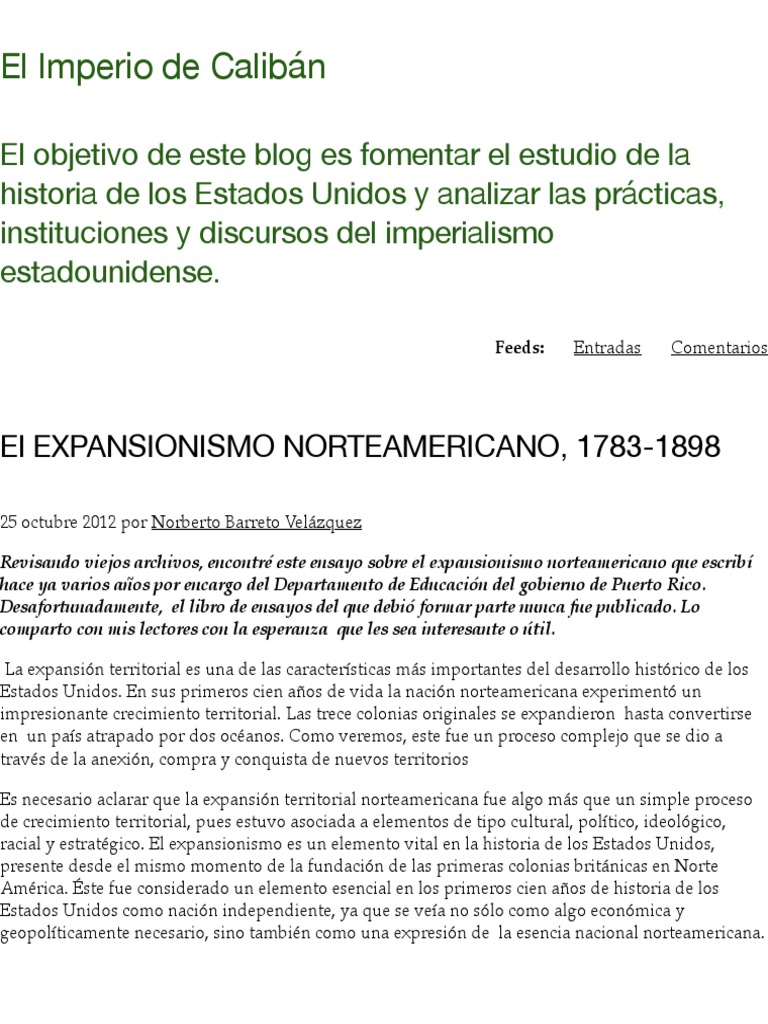 El Expansionismo Norteamericano, 1783-1898 _ El Imperio de Caliba_n (1 ...