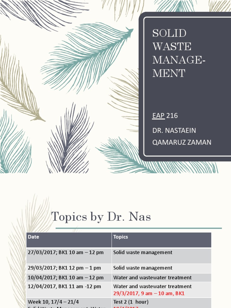 Solid Waste Management | PDF | Incineration | Municipal Solid Waste
