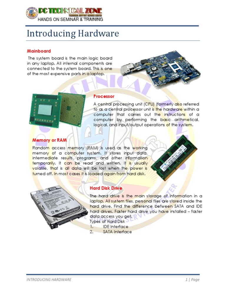 Introducing Hardware (Laptop) PDF | PDF | Laptop | Liquid Crystal Display