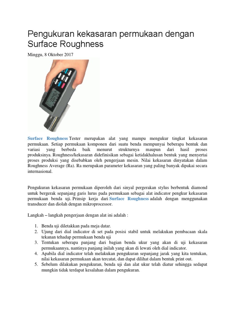 Pengukuran Kekasaran Permukaan Ra | PDF