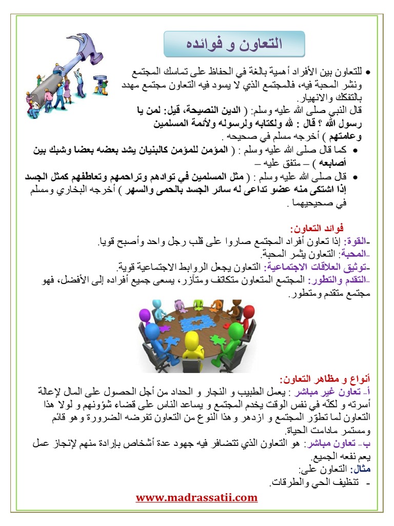 التعاون و فوائده Pdf