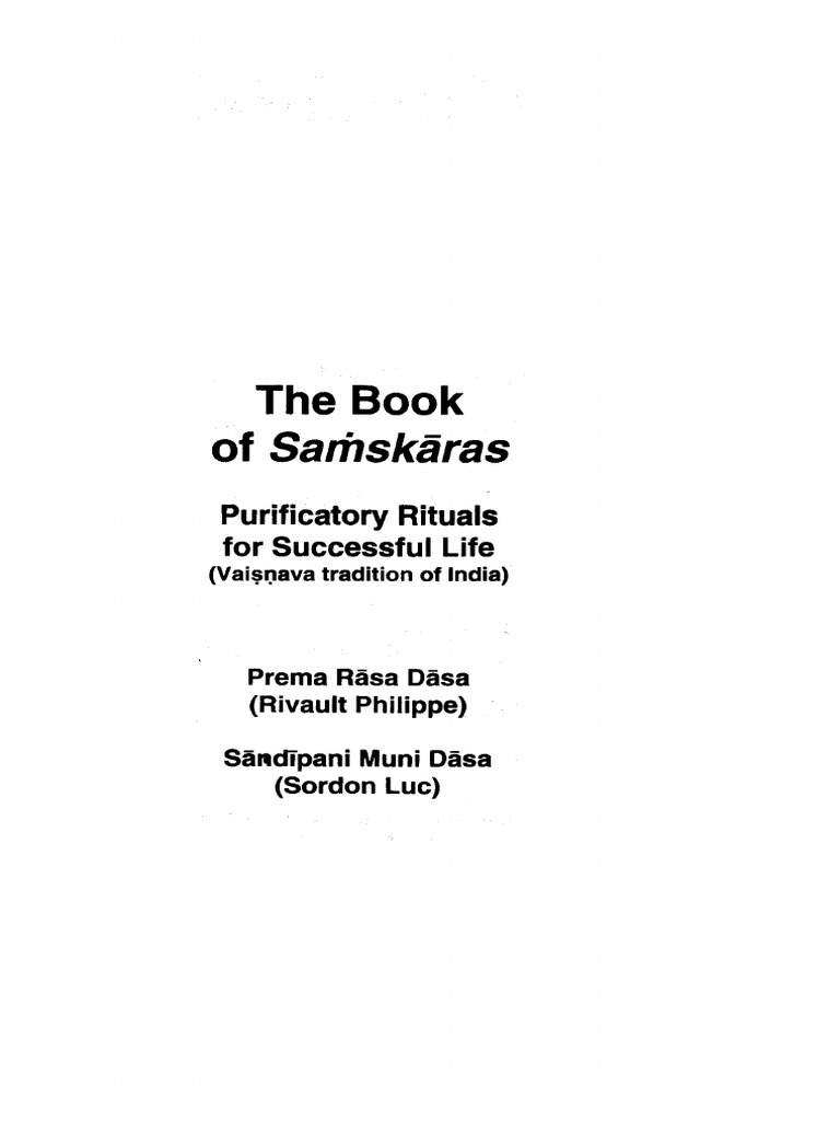 Book of Samskaras by Prema Rasa Das | PDF | Books | Religion And Belief